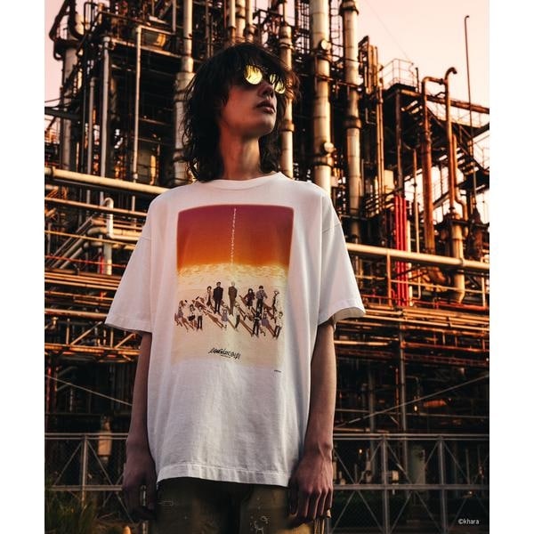 ロイヤルフラッシュ（ FLASH）/SAINT MICHAEL／セントマイケル／EV_SS TEE − ORANGE WHITE