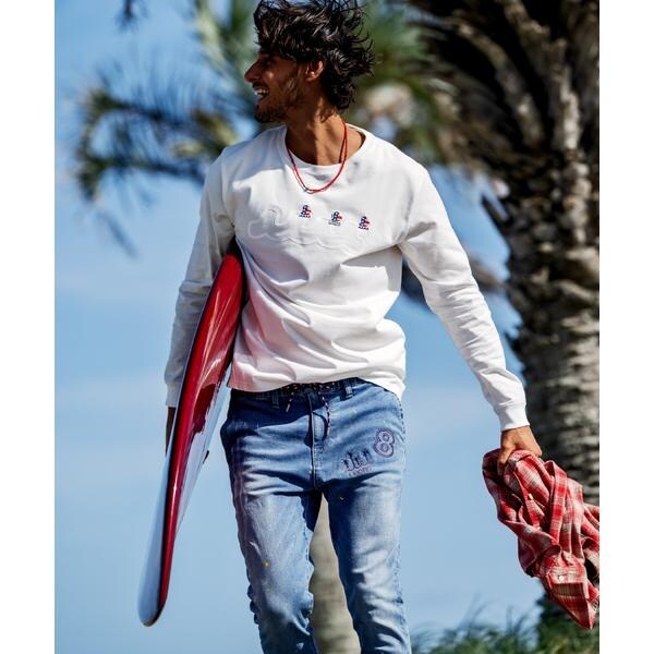 ロイヤルフラッシュ（ FLASH）/muta MARINE／ムータ マリン／別注 Three America Heart LS TEE