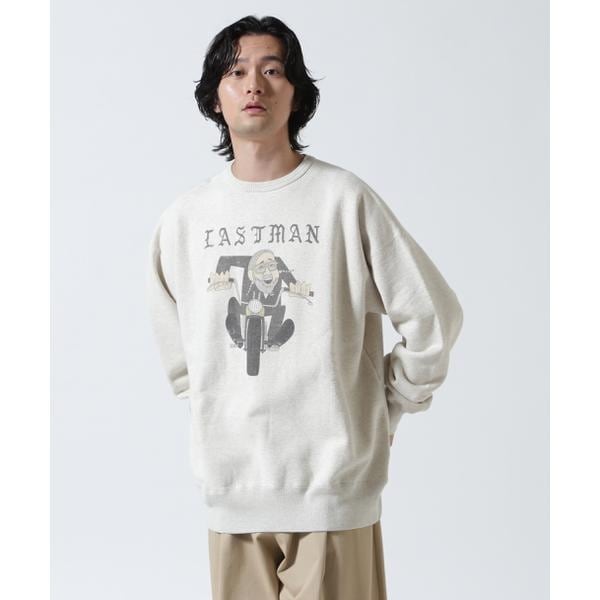 ロイヤルフラッシュ（ FLASH）/LASTMAN／ラストマン／PRINTED CREW NECK −EASY RIDER OATMEA