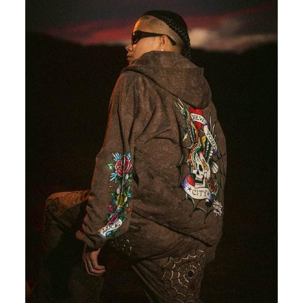 ロイヤルフラッシュ（ FLASH）/FR(13)NDS × Ed Hardy／フレンズ × エド・ハーディ／コラボジップフーディ