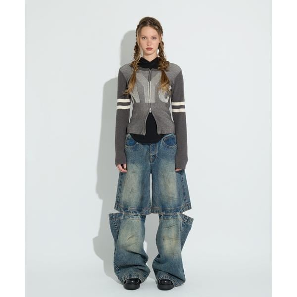 ロイヤルフラッシュ（ FLASH）/ANNA SUI NYC／アナ スイ エヌワイシー／NYC配色ZIPカーデ