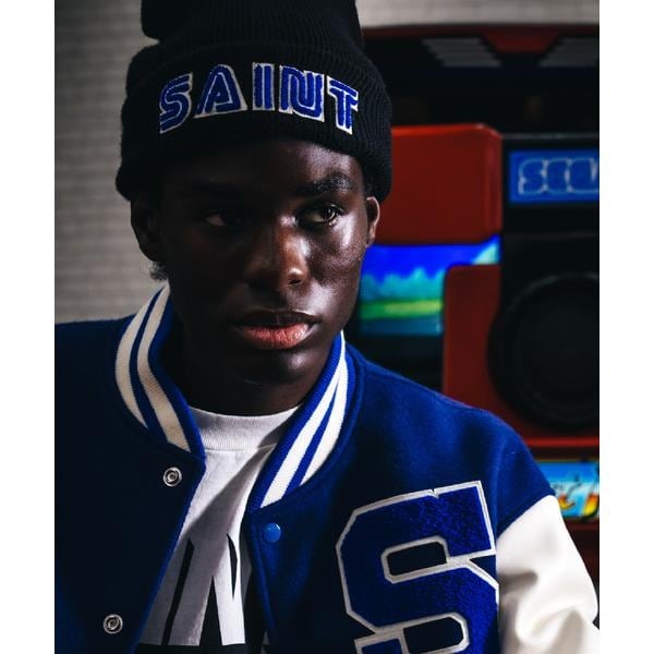 ロイヤルフラッシュ（ FLASH）/SAINT MICHAEL／セントマイケル／SG KNIT CAP／SAINT SEGA／BLACK