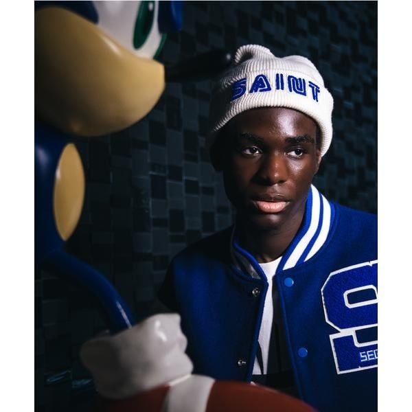 ロイヤルフラッシュ（ FLASH）/SAINT MICHAEL／セントマイケル／SAINT SEGA／SG KNIT CAP／WHITE