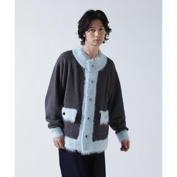 【NEW】ロイヤルフラッシュ（ FLASH）/amok ／アモク／COLLARLESS KNIT JACKET