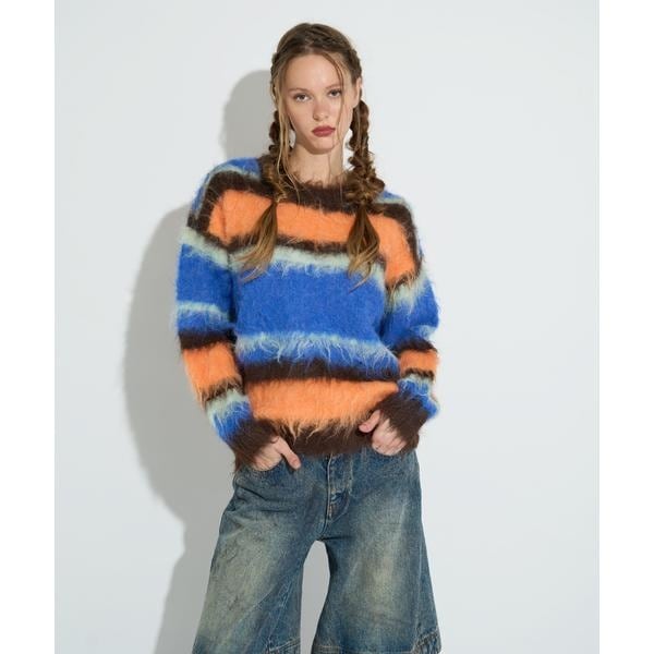 【NEW】ロイヤルフラッシュ（ FLASH）/ANNA SUI NYC／アナ スイ エヌワイシー／カラーボーダーニット