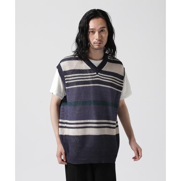 ガーデン（GARDEN）/YOKE／ヨーク／BORDER MESH KNIT VEST