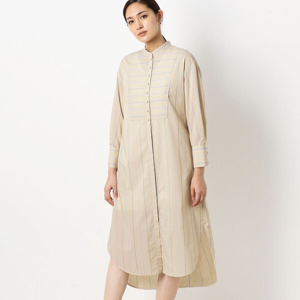 【NEW】コムサ/アーバンストライプ　ロングシャツ