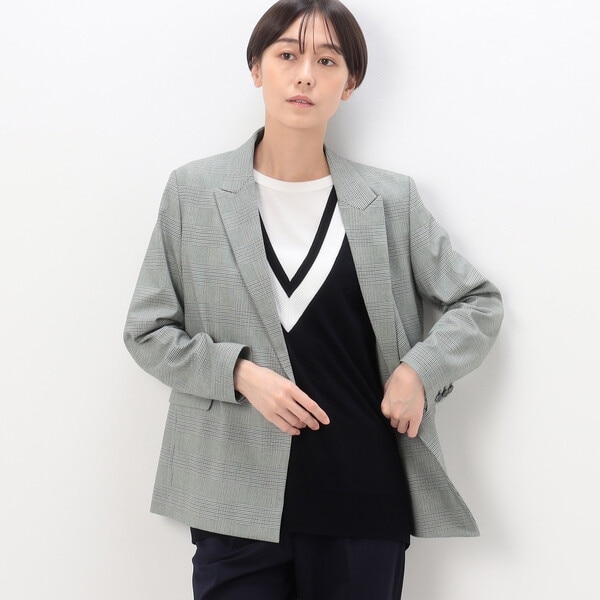 コムサ（COMME CA）/〔 TALLサイズ 〕 【セットアップ対応】グレンチェックストレッチ ジャケット