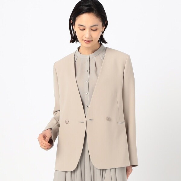 コムサ（COMME CA）/〔 TALLサイズ 〕 【セットアップ対応】アチェローザダブルクロス ノーカラージャケット