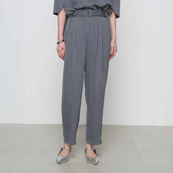 コムサ（COMME CA）/【ブライトリーセットアップ】サテンストライプ ワイドパンツ