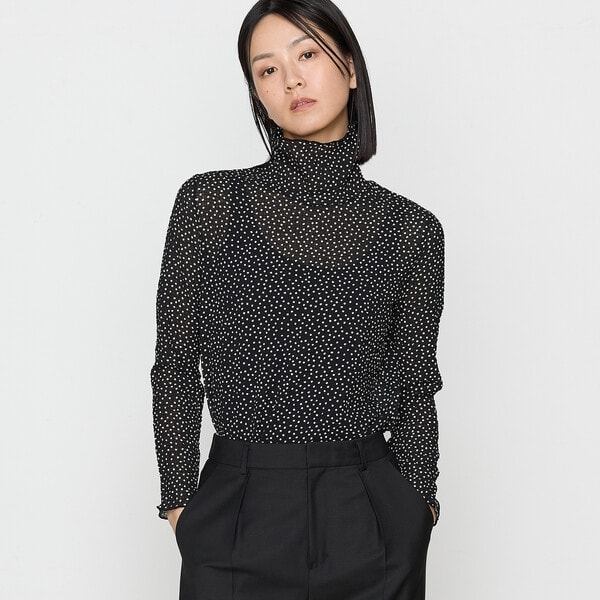 コムサ（COMME CA）/ストレッチシアーサッカードット柄 プルオーバー