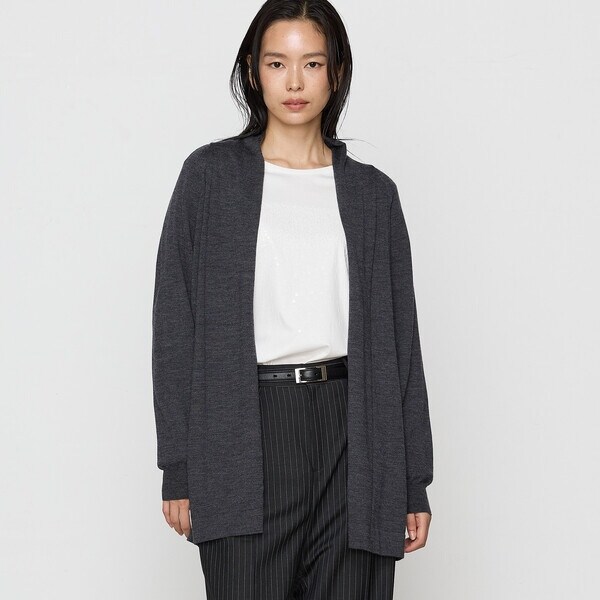 コムサ（COMME CA）/〔 TALLサイズ 〕 梳毛ウール 着流しカーディガン