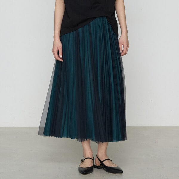 コムサ（COMME CA）/〔 TALLサイズ 〕 【セットアップ対応】ソフトチュール×オーガンジートリコット広幅 スカート