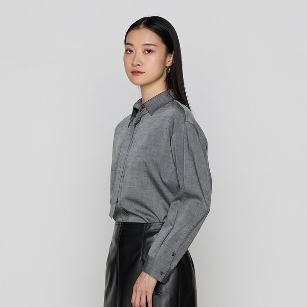 コムサ（COMME CA）/〔 TALLサイズ 〕 シャンブレースラブストレッチ シャツ