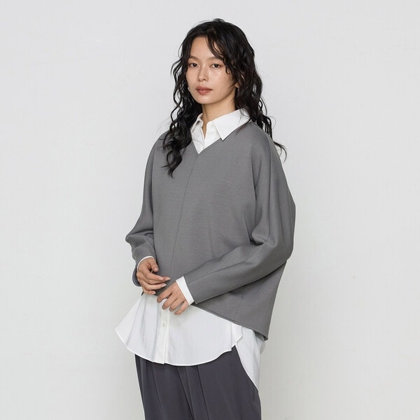 コムサ（COMME CA）/ソフトストレッチダンボールニット プルオーバー