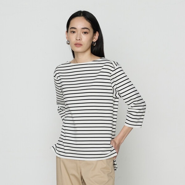 コムサ（COMME CA）/コットンスーピマボーダー カットソー