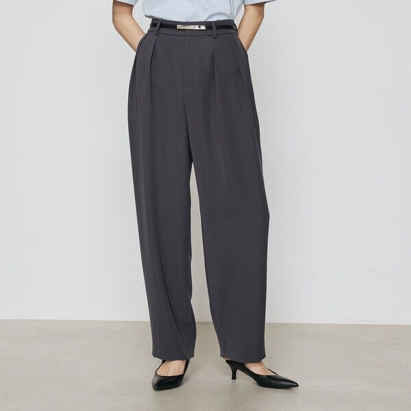 コムサ（COMME CA）/ポリエステルツイル ツータックパンツ