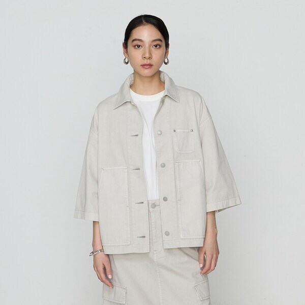 コムサ（COMME CA）/80ozコットン逆目ツイル カバーオール