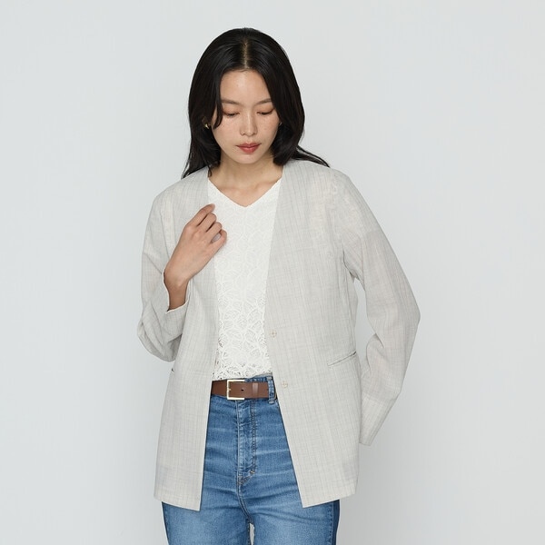 コムサ（COMME CA）/【セットアップ対応】シアーボイルストライプ ジャケット