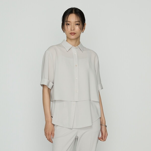 コムサ（COMME CA）/〔 Sサイズ 〕 サラトリツイル シャツ＋キャミソール