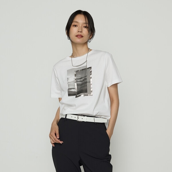 コムサ（COMME CA）/〔 TALLサイズ 〕 スーピマコットンポンチ フォトTシャツ