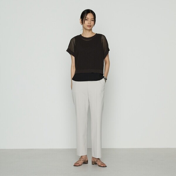 コムサ（COMME CA）/〔 TALLサイズ 〕 透かし編みレース柄 レイヤード