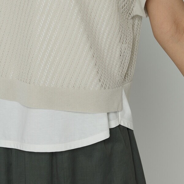 コムサ（COMME CA）/〔 TALLサイズ 〕 透かし編みレース柄 レイヤード