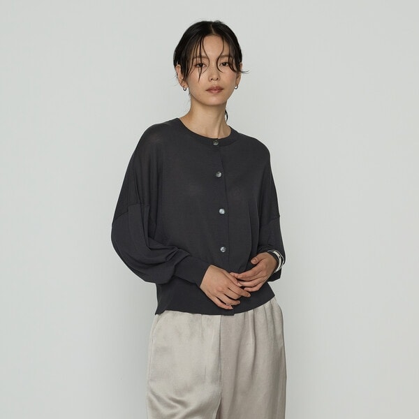コムサ（COMME CA）/モダールコットン14G天竺 ニットカーディガン