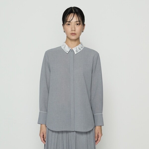 コムサ（COMME CA）/ドライシャンブレー レース襟付きシャツの通販はau