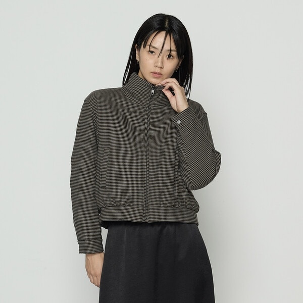 コムサ（COMME CA）/〔 TALLサイズ 〕 ドビーガンクラブチェック リバーシブルショートダウンブルゾン