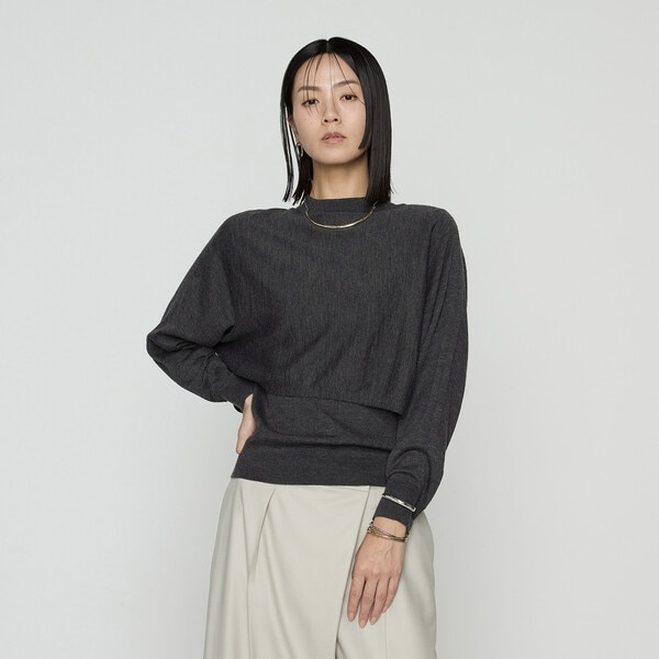 コムサ（COMME CA）/ウール梳毛 ツインニット