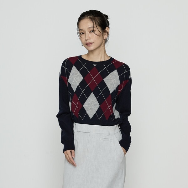 コムサ（COMME CA）/〔 TALLサイズ 〕 アーガイルニット プルオーバー