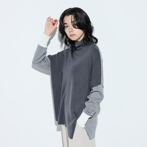 コムサ（COMME CA）/ウール混スムース タートルプルオーバー