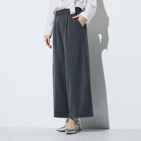 【NEW】コムサ（COMME CA）/ハイテンション裏起毛 ワイドパンツ