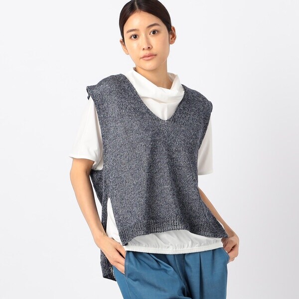 ギャバジン K．T/【前後２ＷＡＹ】ミックスカラーリネンコード ニットベスト