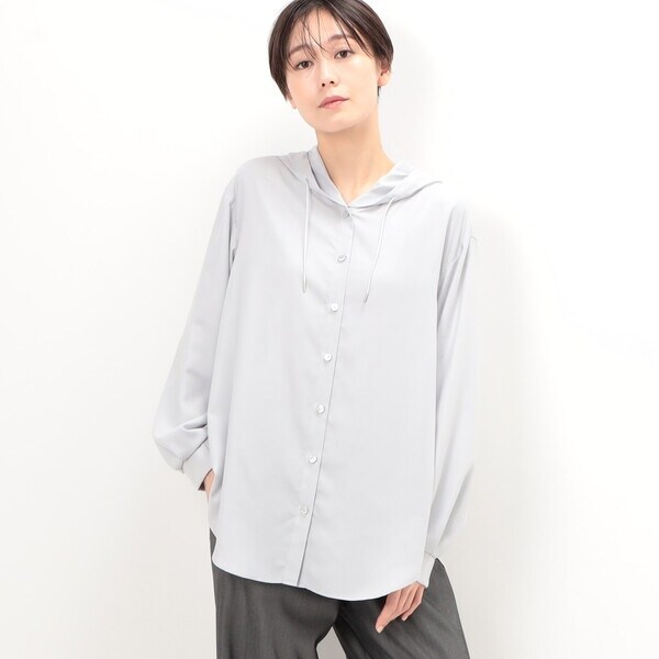 Gabardine K.T ブラウス コットンポリブロード タックボリューム袖の