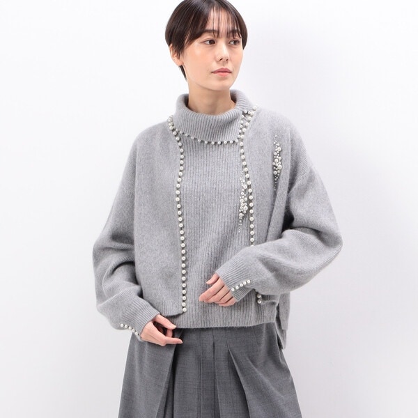 ギャバジン K．T（Gabardine K．T）/〔 +サイズ 〕 アンゴラ混ミックスヤーン ショートカーディガン