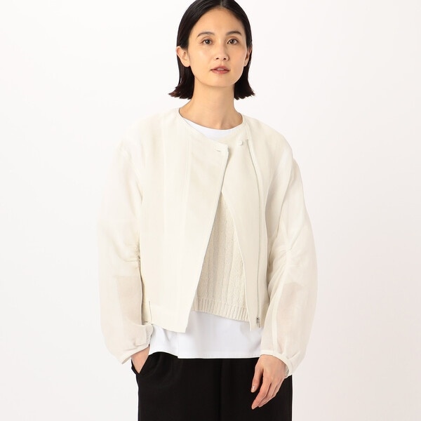 ギャバジン K．T（Gabardine K．T）/〔 +サイズ 〕 紙ビエラ ライダース風のブルゾン