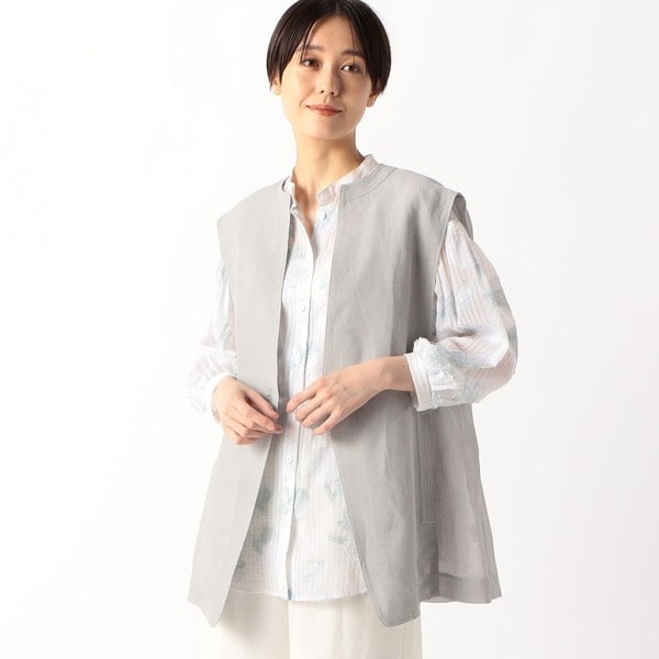 ギャバジン K．T（Gabardine K．T）/〔 +サイズ 〕 紙ビエラ 背中ふんわりジレ