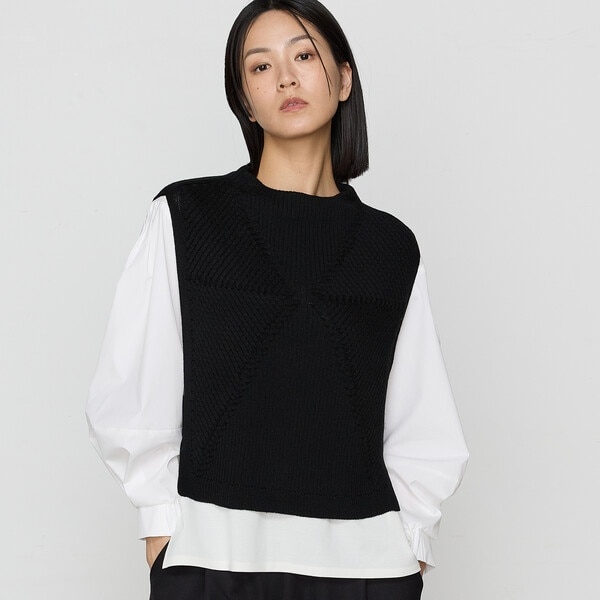 ギャバジン K．T（Gabardine K．T）/〔 +サイズ 〕 ダイヤ柄 ニットベスト