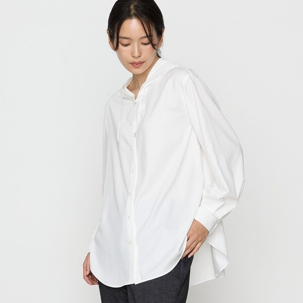 ギャバジン K．T（Gabardine K．T）/マイクロスパン フード付きブラウス