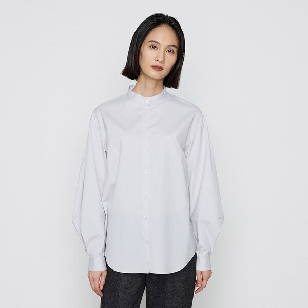 ギャバジン K．T（Gabardine K．T）/〔 +サイズ 〕 コットンポリブロード タックボリューム袖のブラウス