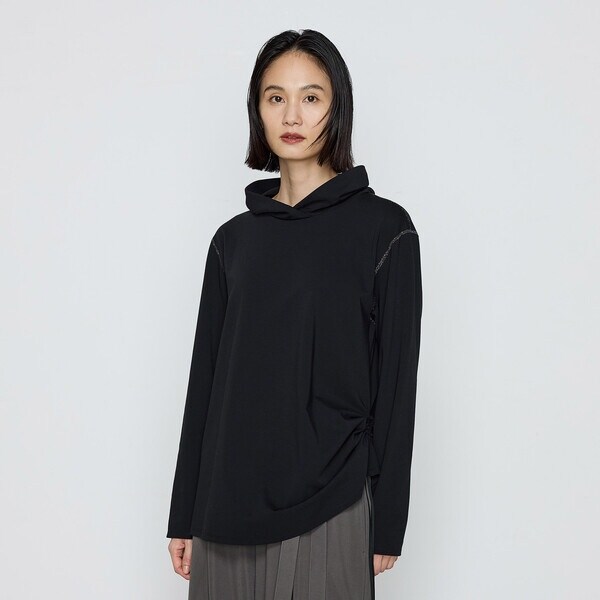 ギャバジン K．T（Gabardine K．T）/〔 +サイズ 〕 ハイゲージポンチ フード付きプルオーバー