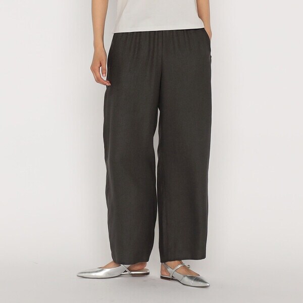 ギャバジン K．T（Gabardine K．T）/〔 +サイズ 〕 麻調合繊 ワイドパンツ