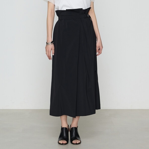 ギャバジン K．T（Gabardine K．T）/【セットアップ対応】ナイロン2WAYストレッチ ラップ風スカート