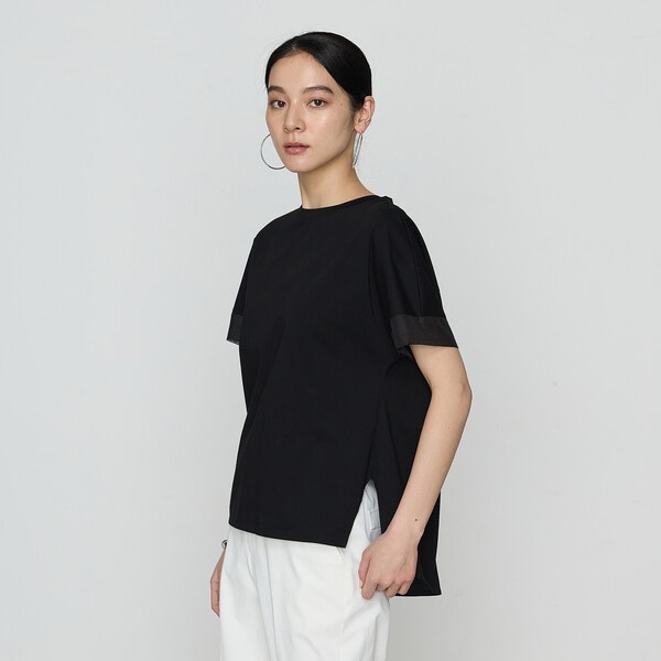 ギャバジン K．T（Gabardine K．T）/プレーティング天竺 袖シアーTシャツ