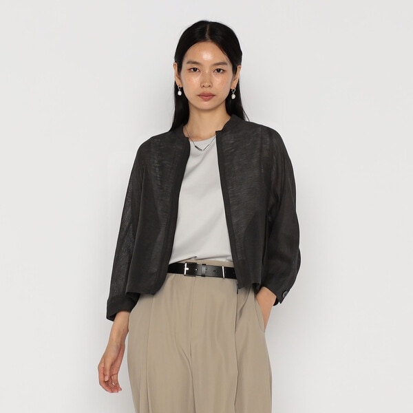 ギャバジン K．T（Gabardine K．T）/〔 +サイズ 〕 綿麻からみ 麻メッシュブルゾン