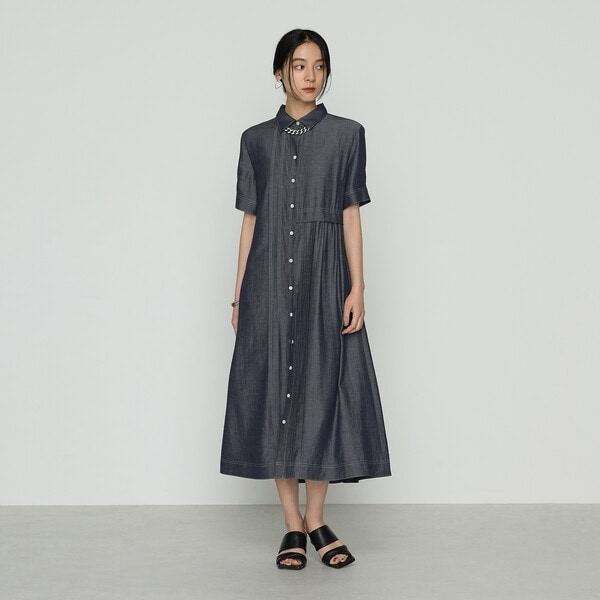 ギャバジン K．T（Gabardine K．T）/オトナシャンブレー 切替アシメワンピース