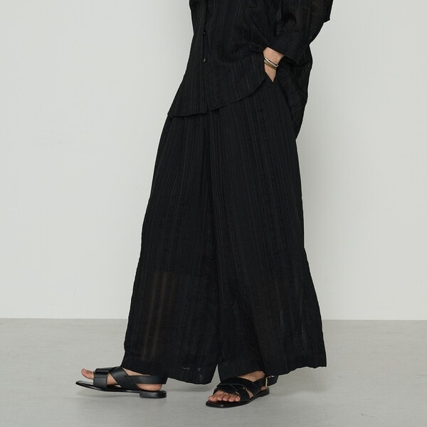 ギャバジン K．T（Gabardine K．T）/ジャカードボーダー タックワイドパンツ