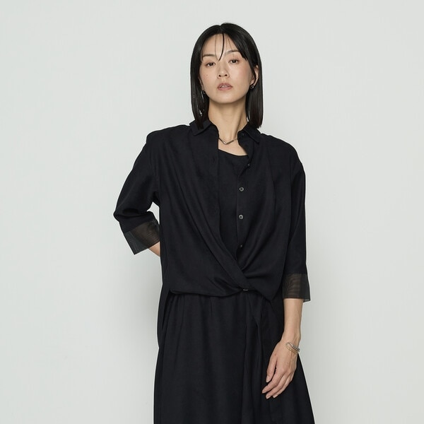 ギャバジン K．T（Gabardine K．T）/ポリスエード タンクトップ付きブラウス